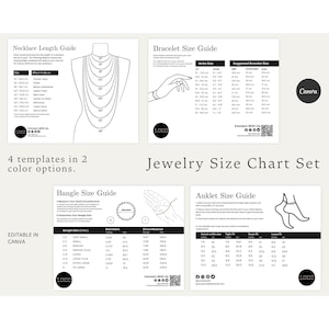Editable Jewelry Size Chart Template: Necklace, Bracelet, Anklet (canva ...