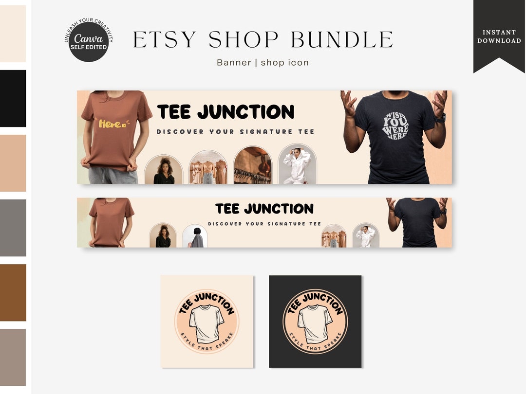 Etsy Shop Banner Kit: Customizable Shop Icon (canva Editable) - Etsy