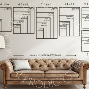 Editable Wall Art Size Chart for Photoshop and Canva - Customizable ...