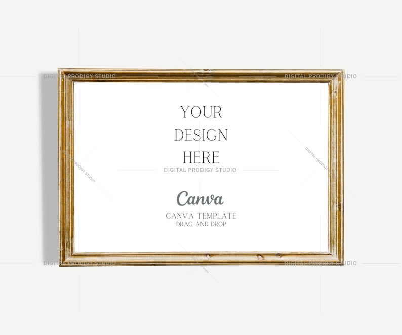 Horizontal Wall Art Mockup Template Customizable Canva Frame - Etsy
