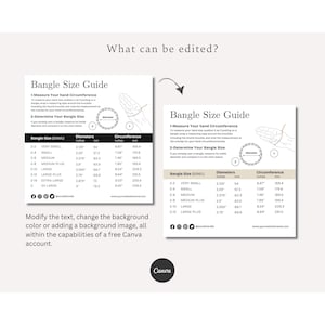 Editable Bangle Size Chart | Printable Bangle Size Guide Template for ...