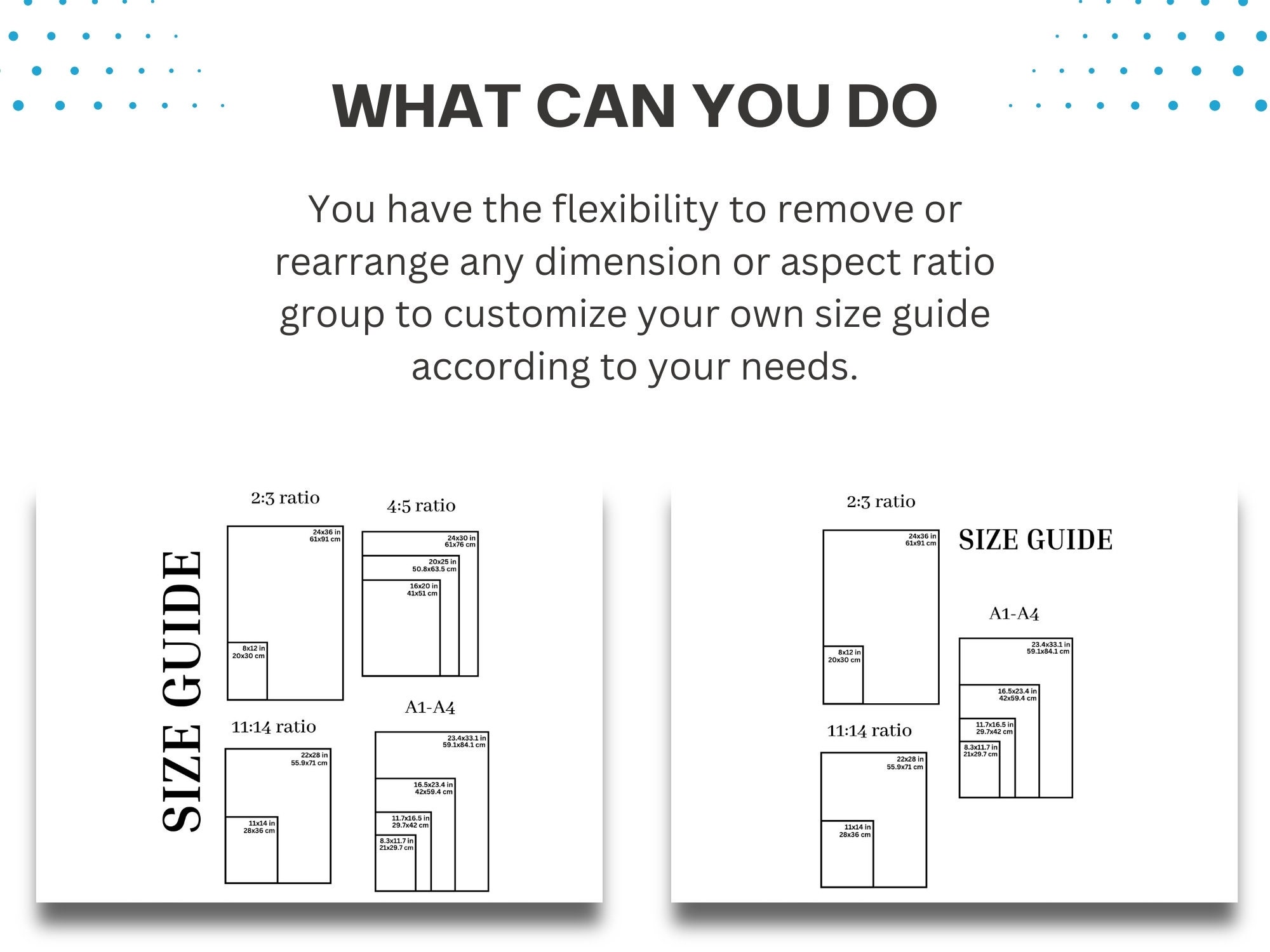 Vertical Wall Art Size Guide: Editable Canva Template (PDF) - Etsy