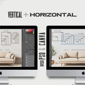 Editable Wall Art Size Guide: 2 Sets in Photoshop & Canva ...