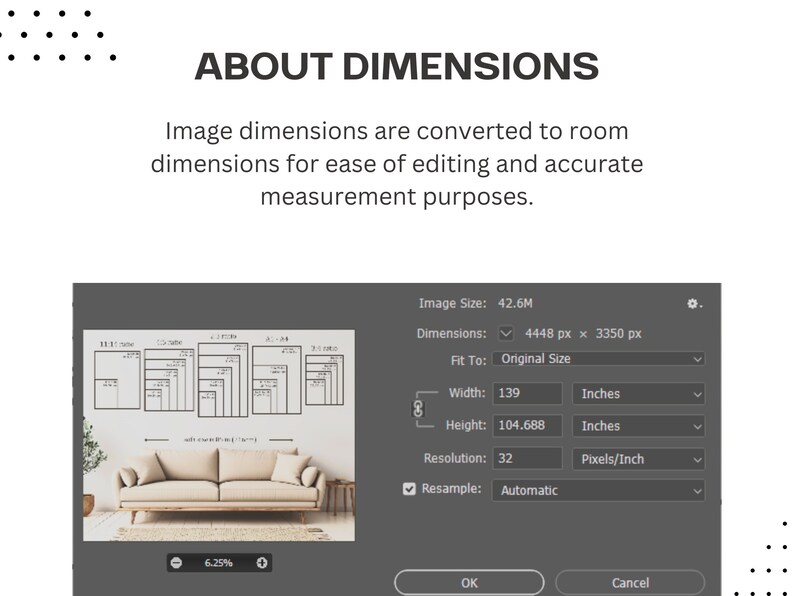 Editable Wall Art Size Chart: Canva & Photoshop (PDF) - Etsy