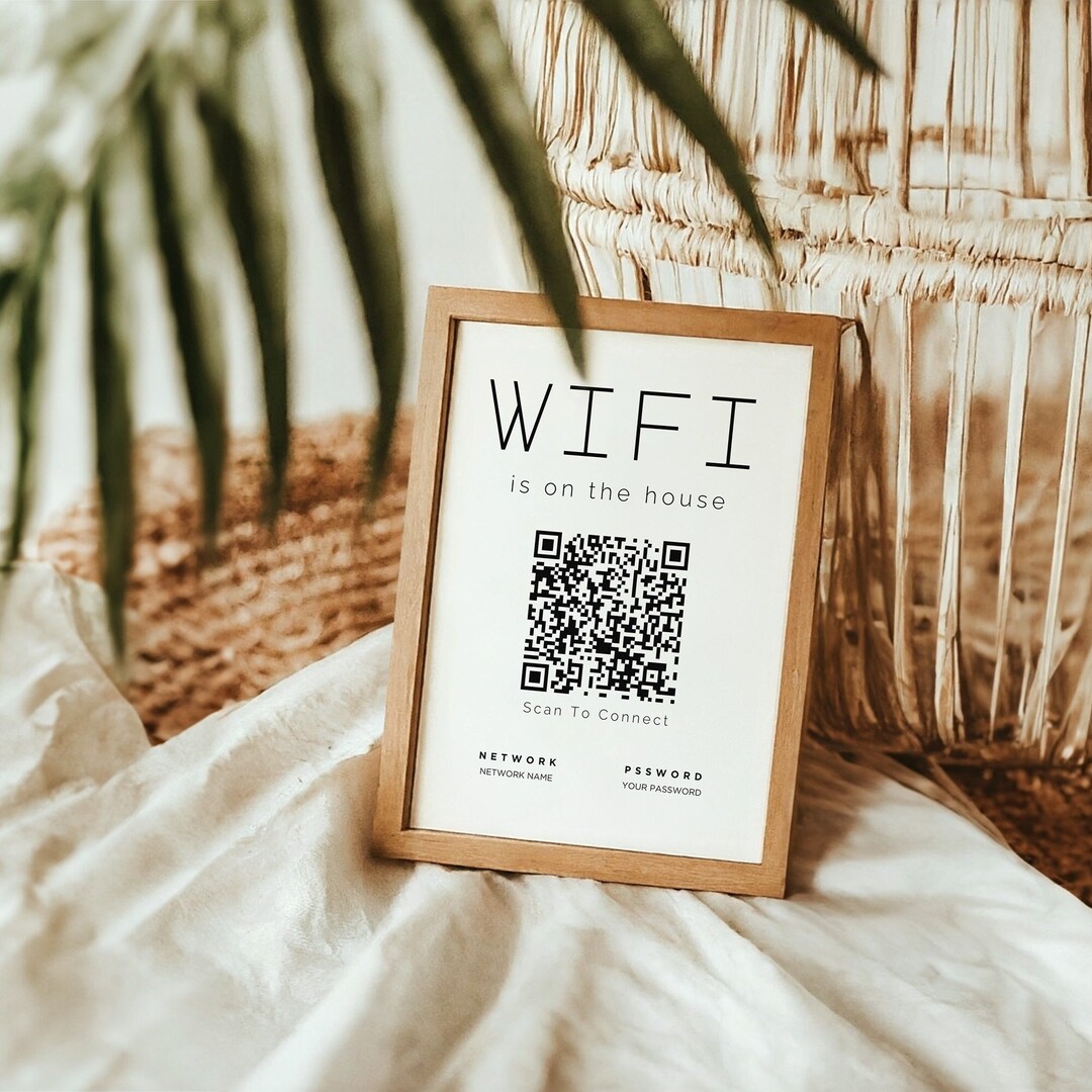 Wifi QR Code Sign Printable, Wifi Sign, Wifi Code, Wifi Password Sign ...