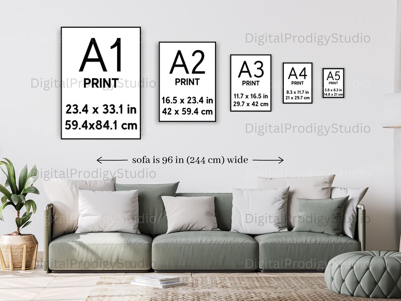 A Paper Sizes A1A2A3A4A5 Paper Size Guide: A1 A2 A3 - Etsy