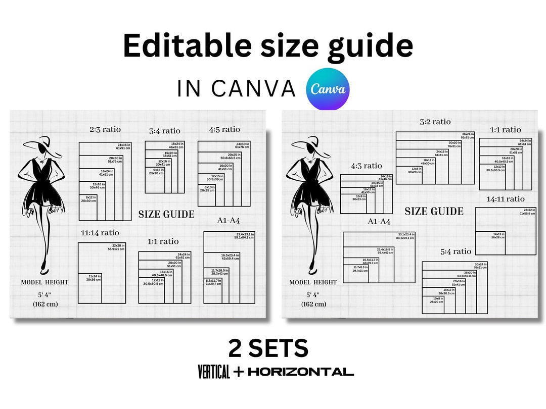 Wall Art Size Guide ,vertical and Horizontal Frame Size Comparison ...