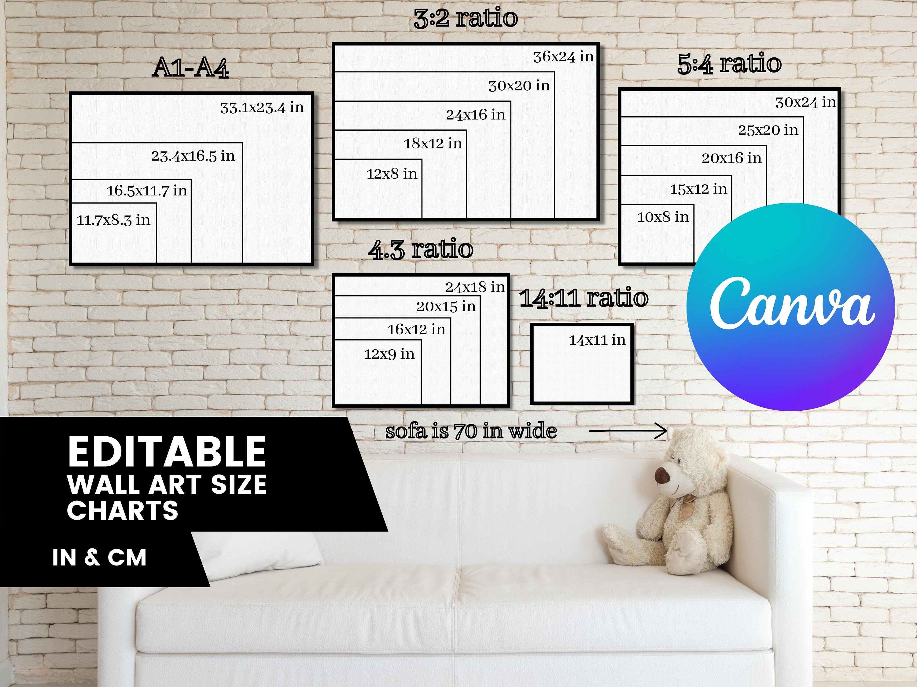 Art Print Size Guide Ratio Size Guide Picture Frame Size - Etsy UK