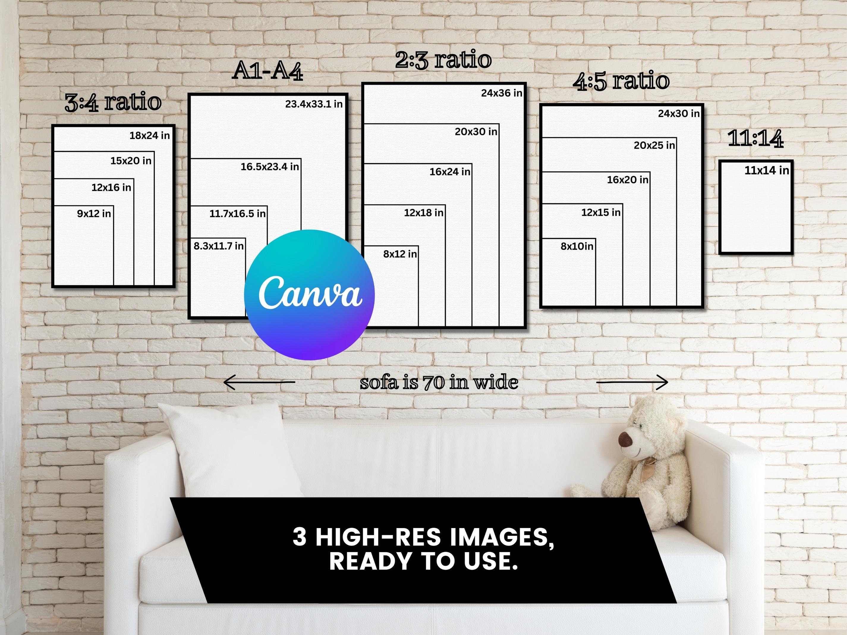 Wall Art Size Guide Aspect Ratio Wall Art Size Chart Frame - Etsy