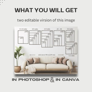 Editable Gallery Wall Art Size Guide, Gallery Wall Decor Size Chart ...