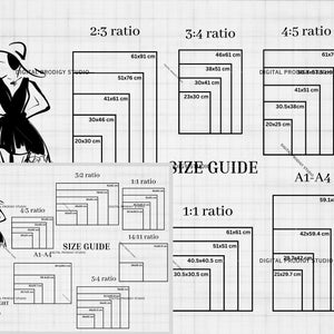 Wall Art Size Guide ,vertical and Horizontal Frame Size Comparison ...