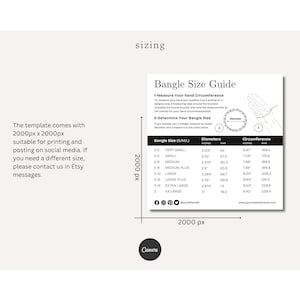 Editable Bangle Size Chart | Printable Bangle Size Guide Template for ...