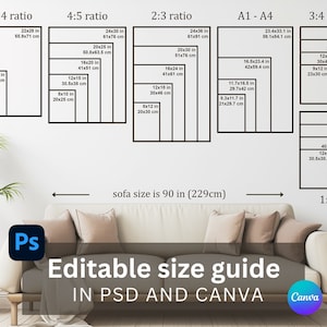 Editable Gallery Wall Art Size Guide, Gallery Wall Decor Size Chart ...