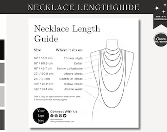 Editable Necklace Size Chart Template Printable Necklace Size Guide ...