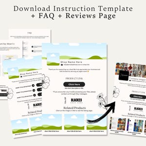 Etsy Listing Template: Digital Download Instructions, FAQ, Reviews ...