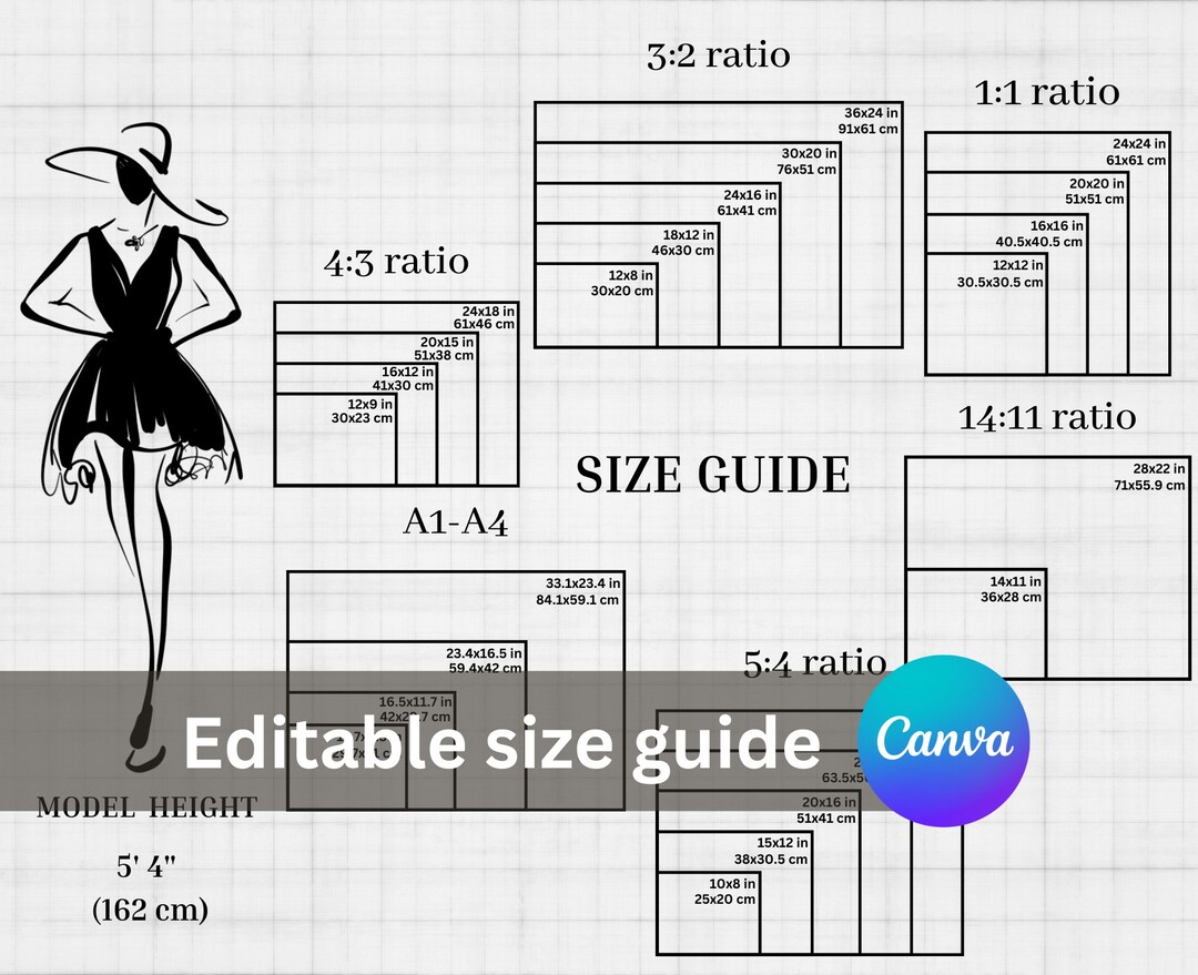 Aspect Ratio Guide ,horizontal Wall Art Size Guide , Frame Size Guide ...