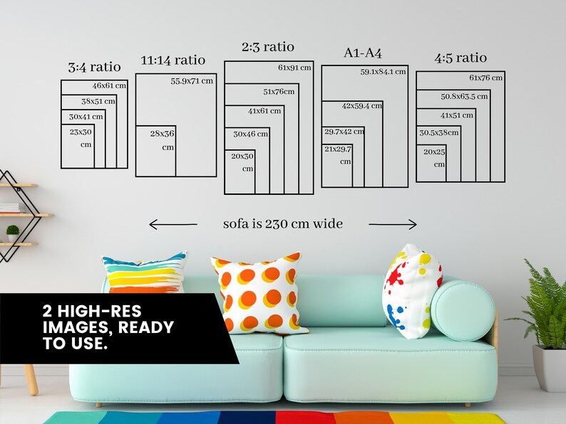 Editable Digital Wall Art Size Guide Ratio Size Guide Frame - Etsy New ...