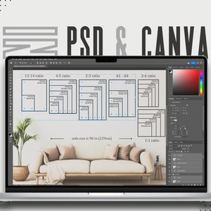 Editable Gallery Wall Art Size Guide: Canva & Photoshop Template - Etsy