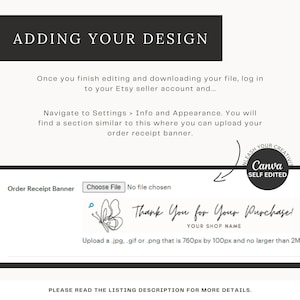 Order Receipt Banner Template for Etsy Shop, Etsy Order Receipt Banner ...