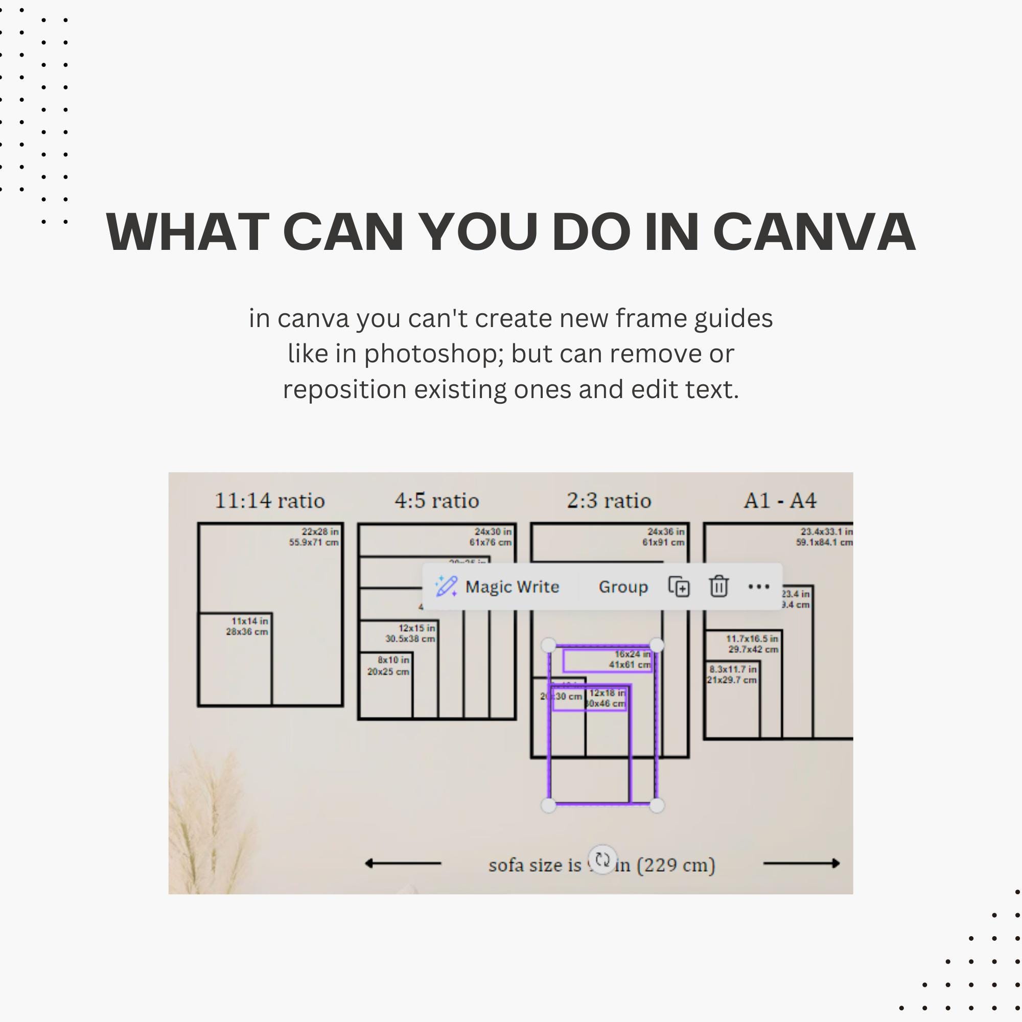 Wall Art Size Guide: Horizontal Comparison Chart (canva & Photoshop) - Etsy