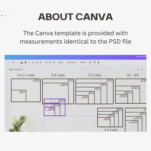 Editable Wall Art Size Chart for Photoshop and Canva - Customizable ...