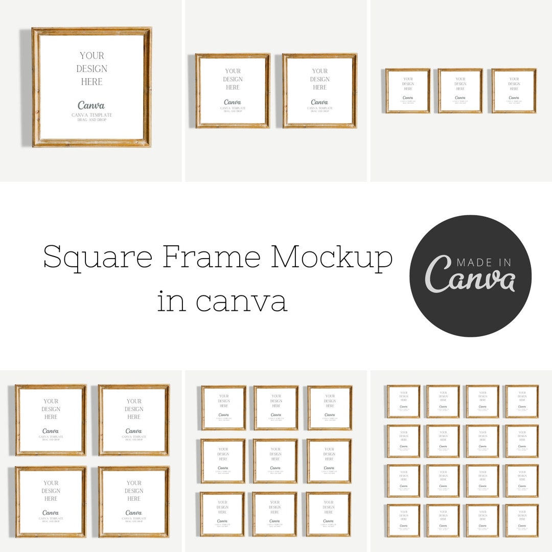 6 Square Frame Mockups Wood Frame Mockup Square Wood Frame - Etsy