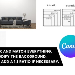 Visual Size Chart for Digital Artwork With Canva Templates Simplified ...