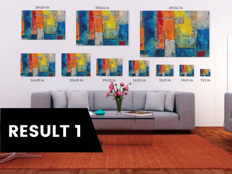 Canvas Comparison Wall Mock Up Canvas Size Guide and Smart - Etsy