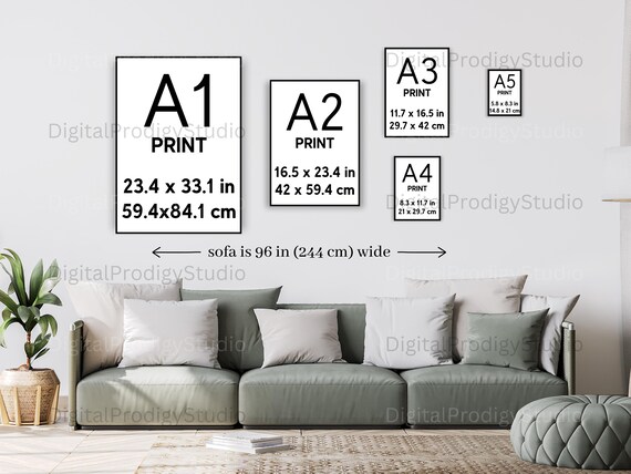Standard Paper Sizes A1, A2, A3 And A4 Printable