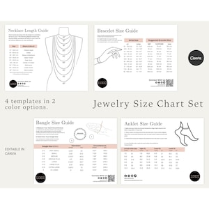 Editable Jewelry Size Guide Bundle | Necklace Size Chart Template ...