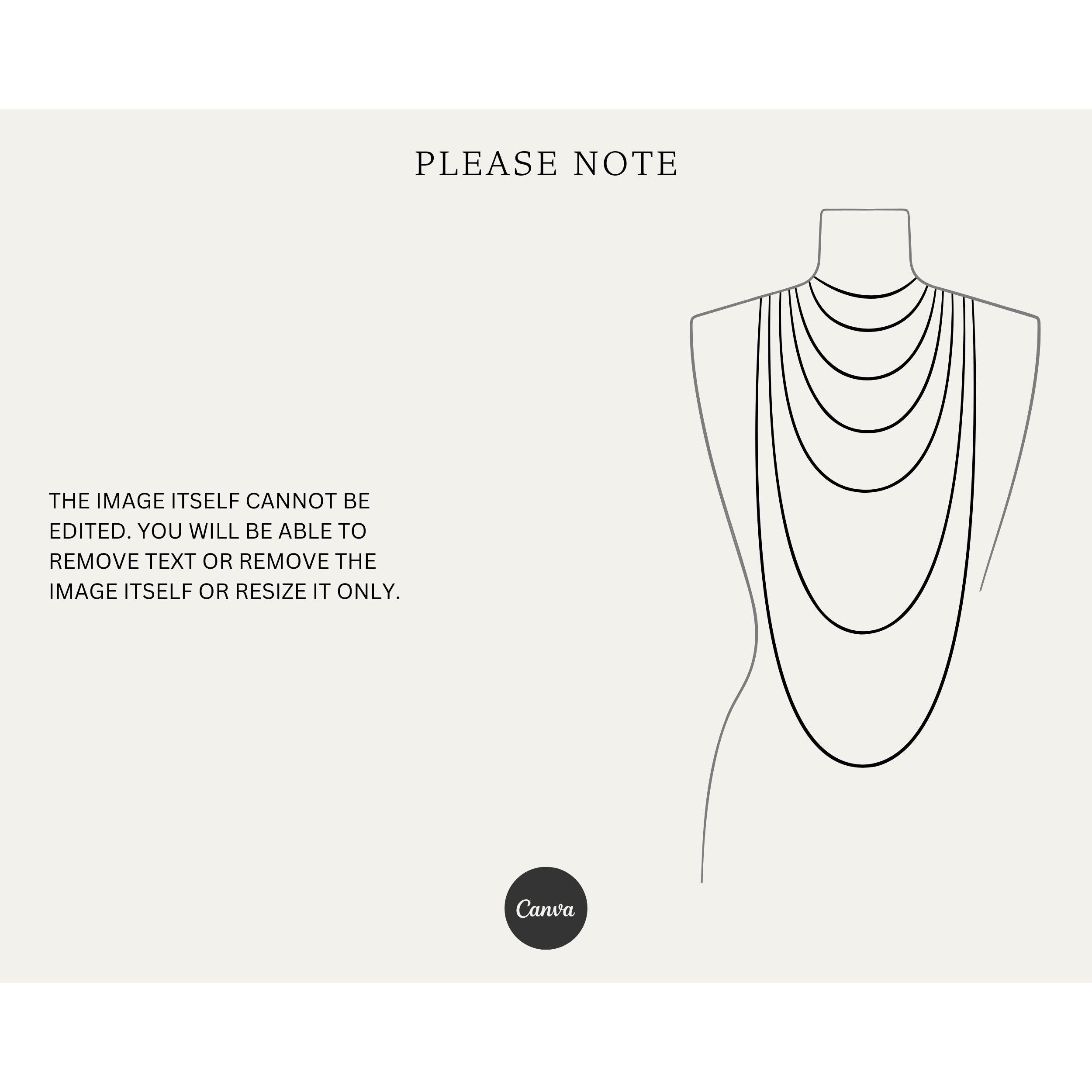Necklace Size Guide Template: Editable Jewelry Chart (canva Template ...