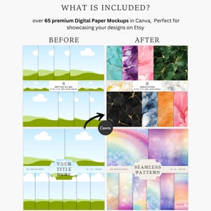 Canva Digital Paper Mockup Template: Seamless Pattern, Etsy Thumbnail ...