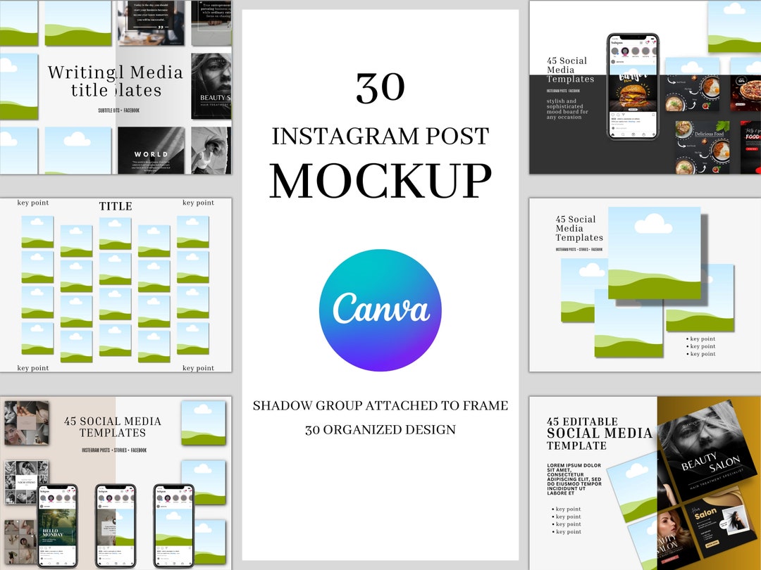 Instagram Post Mockups With Canva Templates | Digital Product Mockups ...