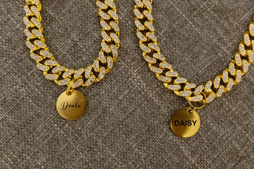 Lightweight Cuban Link Dog Chain, Gold Custom Pet Chains, Dog Gift, Dog ...