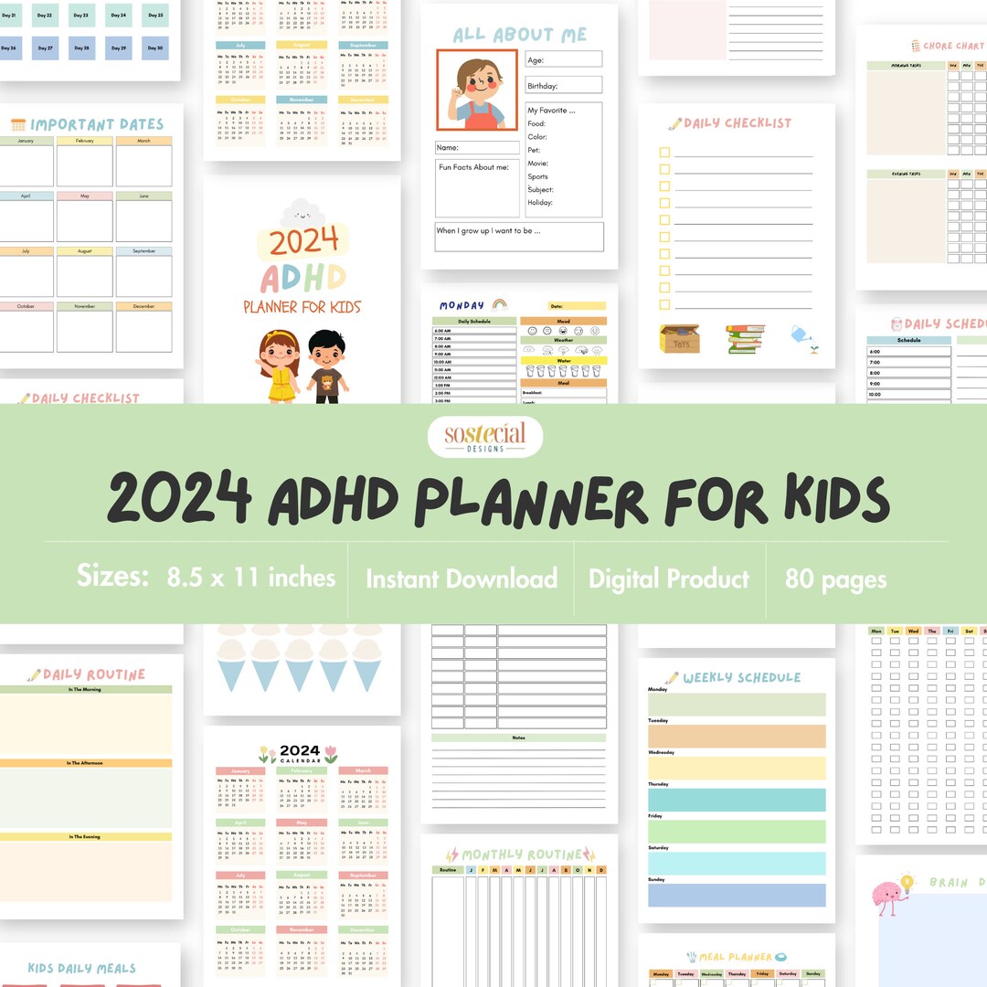 Unlock Focus and Fun This 2024 With the ADHD Planner for Kids ...