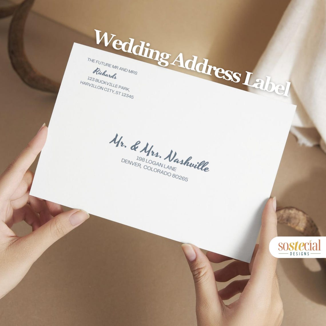 Beautiful DIY Envelope Label Template for Weddings, Guest Address ...