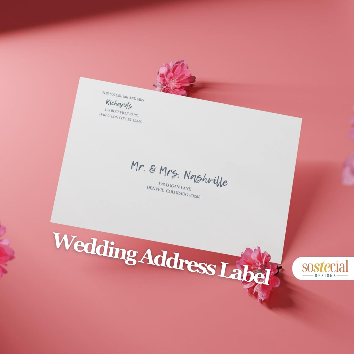 Beautiful DIY Envelope Label Template for Weddings, Guest Address ...