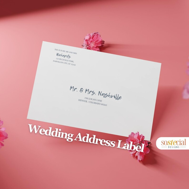 Beautiful DIY Envelope Label Template for Weddings, Guest Address ...