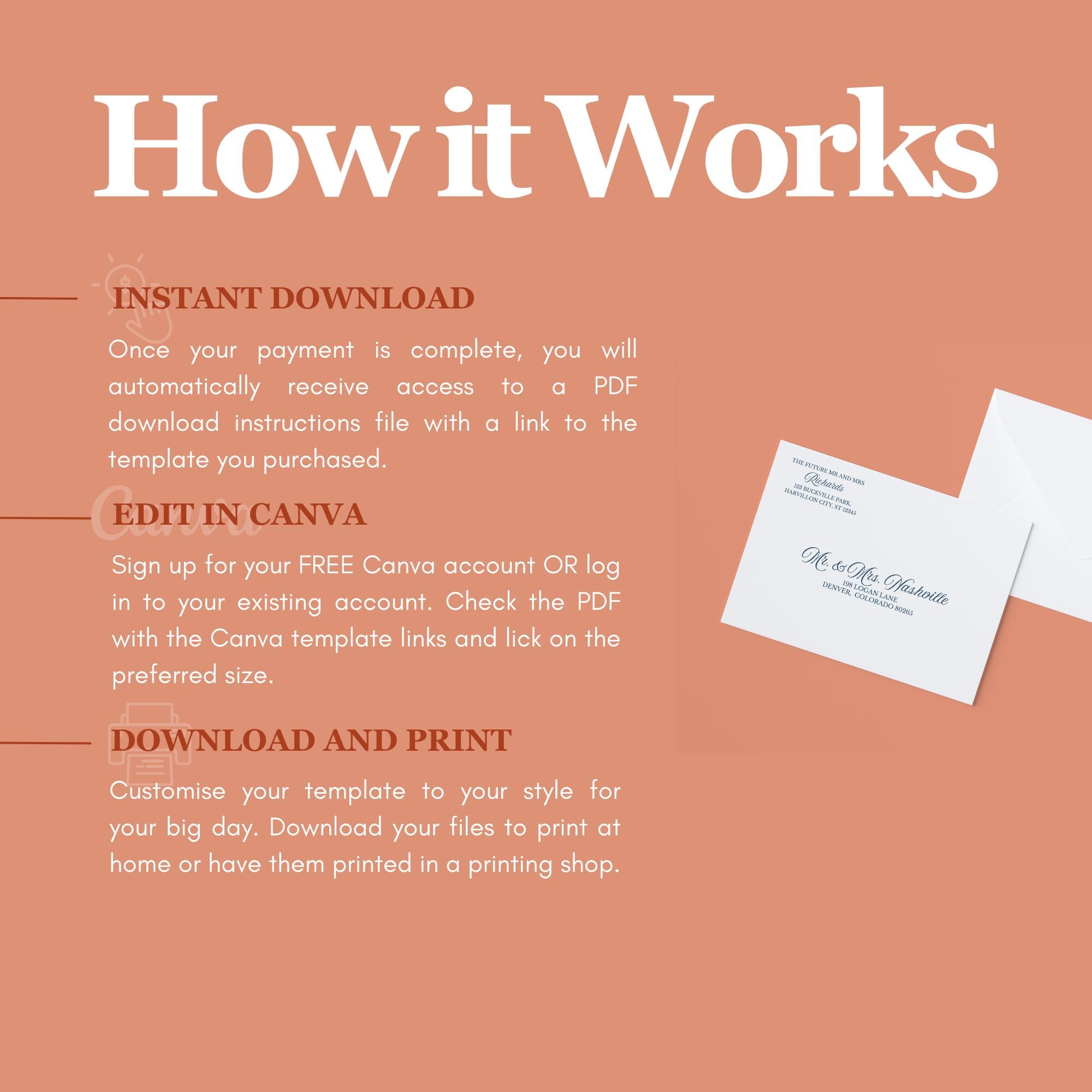 Editable Wedding Address Labels: Canva Template (digital Product) - Etsy