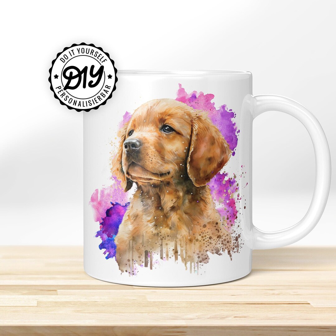 Geschenk für Hundeliebhaber » Golden-Retriever im Wasserfarben-Stil ...
