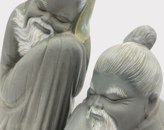 Pair of Lladro Gres Matte "tall Chinese" & "short Chinese" Figurines ...