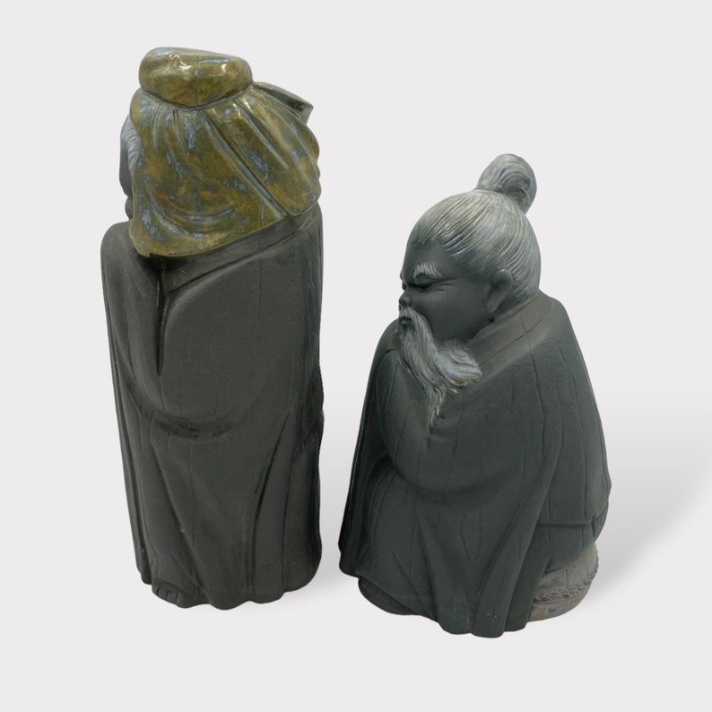 Pair of Lladro Gres Matte "tall Chinese" & "short Chinese" Figurines ...
