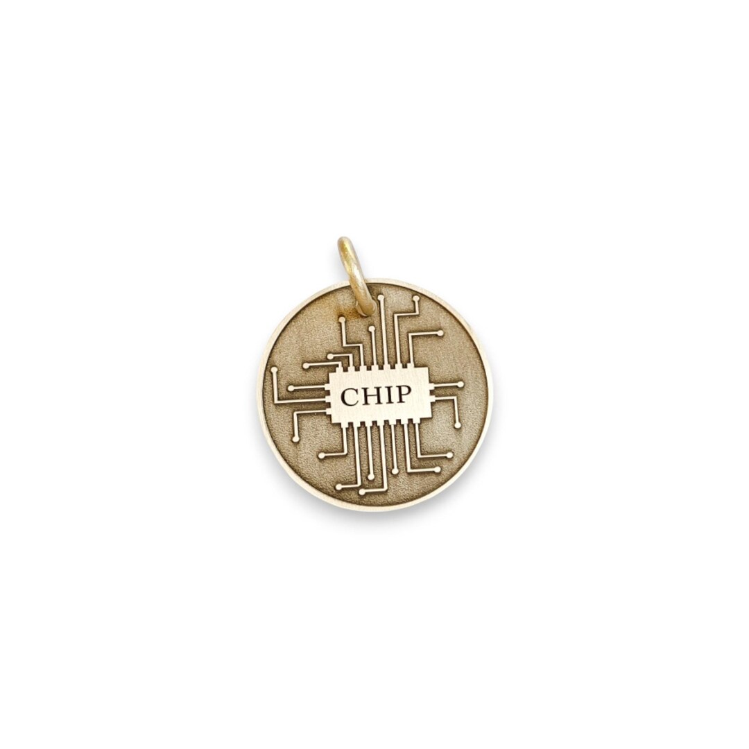 Chip Dog ID Tag, Handmade Dog Tag for Collar, Microchip Dog ID Tag ...