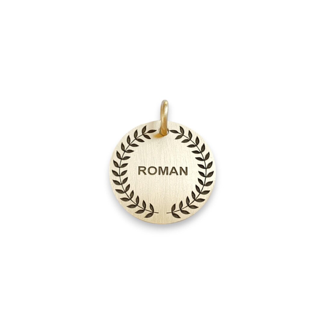 Engraved Greek Laurel Dog ID Tag, Victory Pet ID Tags, Personalized Dog ...