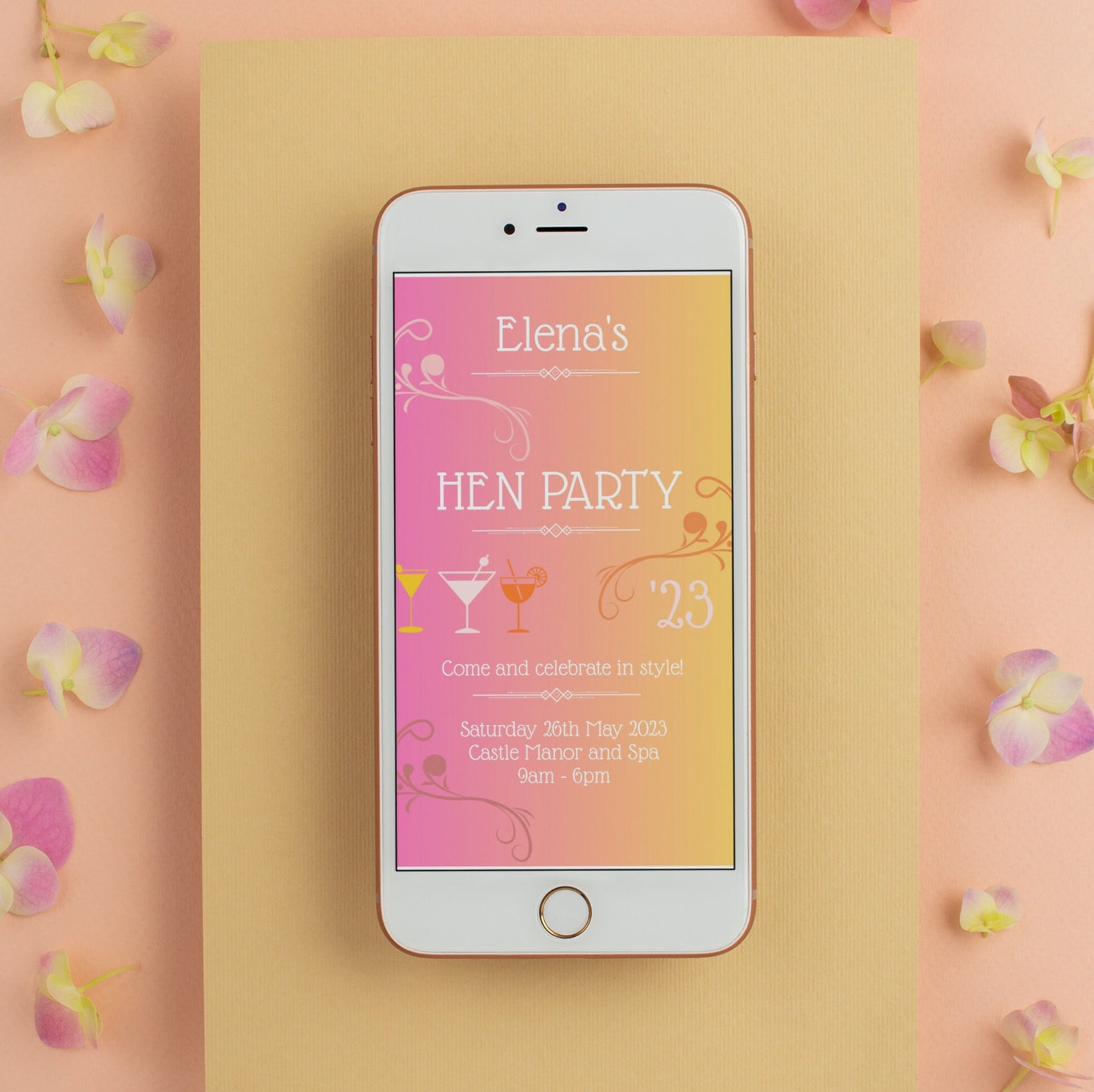 Hen Party Invitation Editable, Bachelorette Digital Invite Template ...