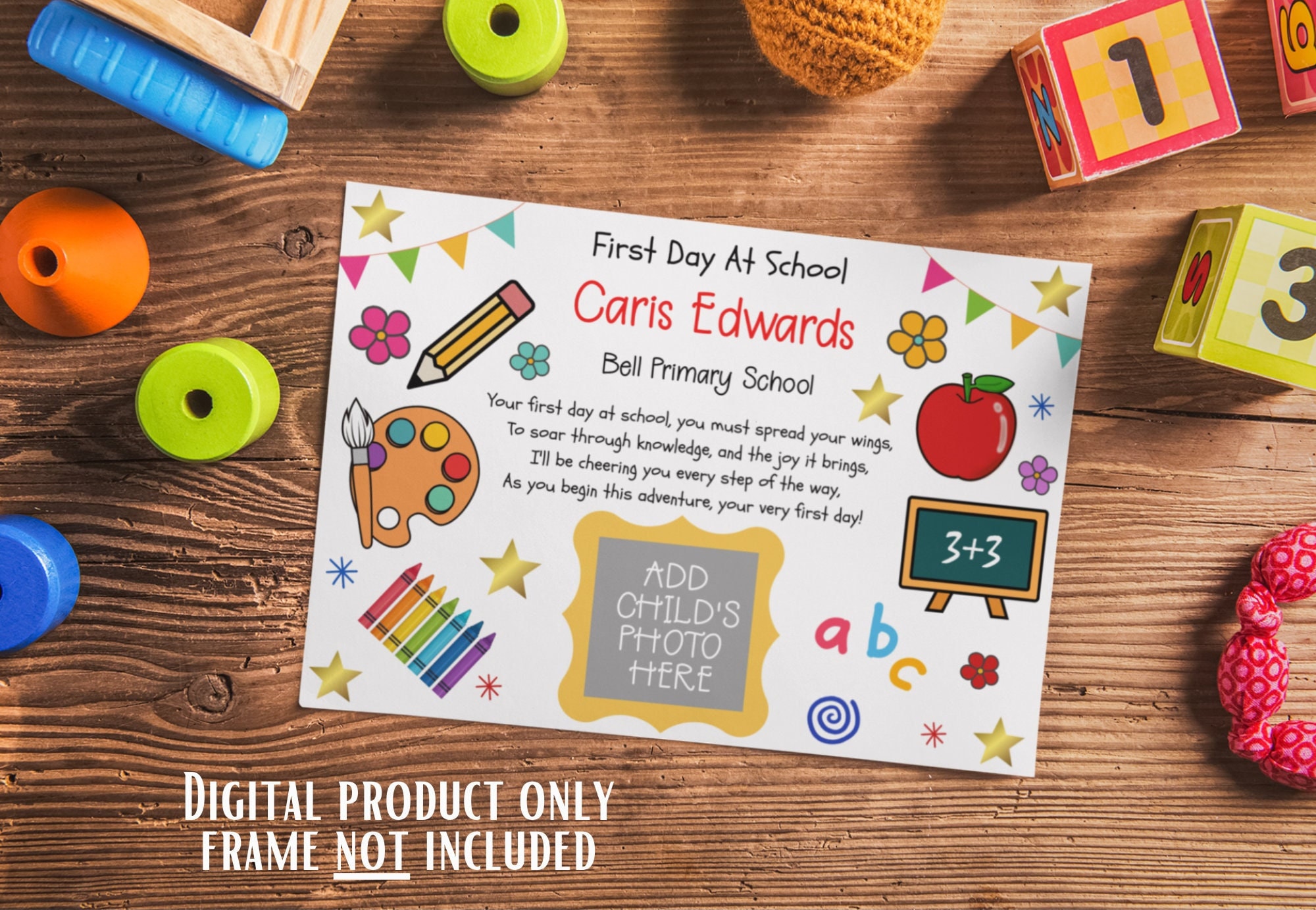 My First Day at School Gift Printable Editable, Kindergarten Present ...