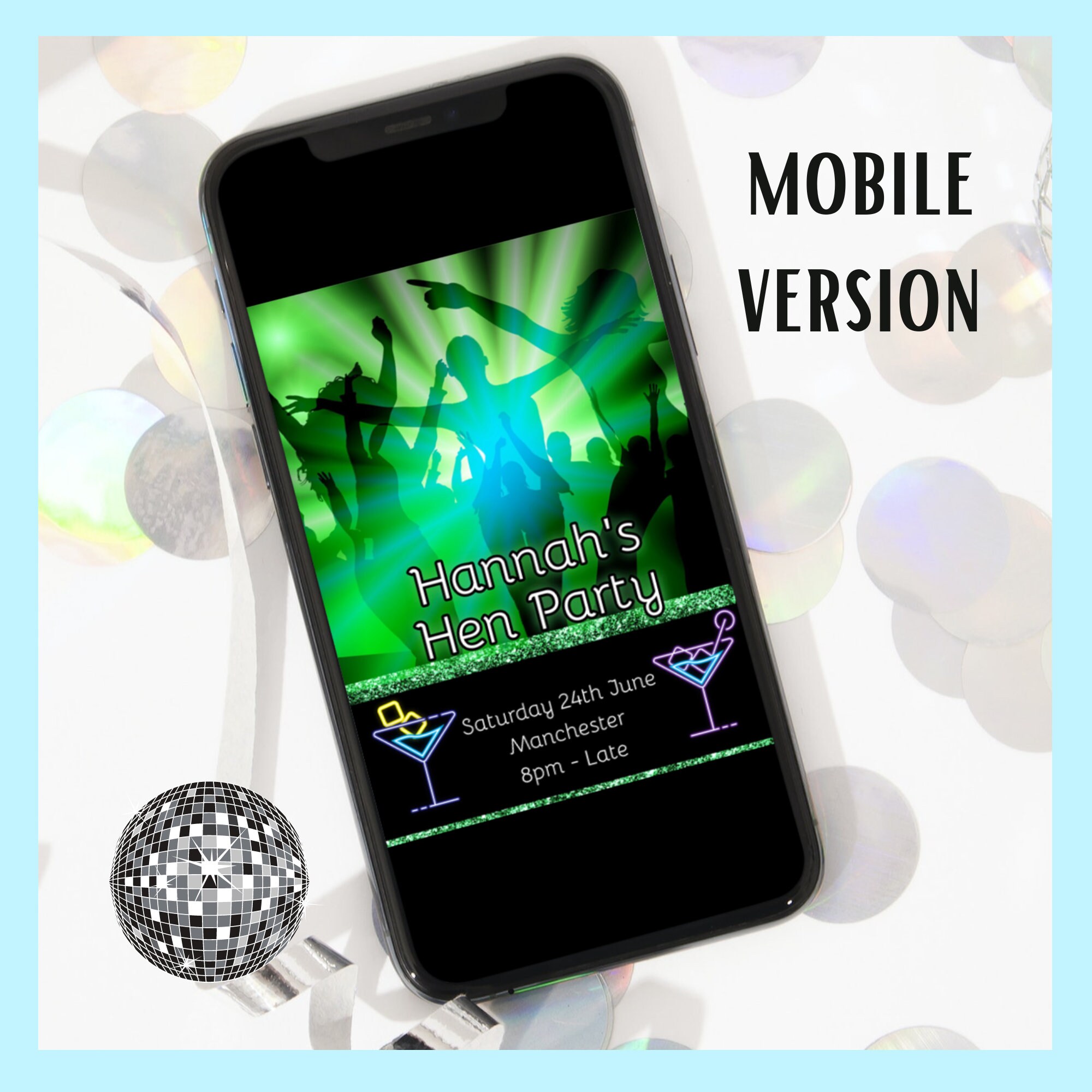 Hen Night Clubbing Digital Invitation Digital, Bachelorette Party ...