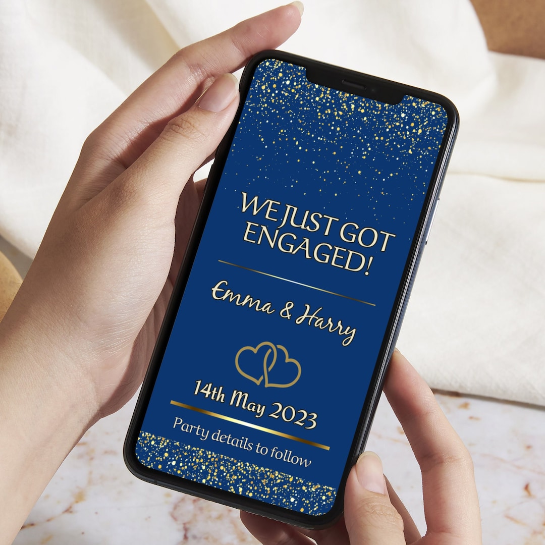 Paperless Engagement Announcement, Editable We Just Got Engaged Digital ...