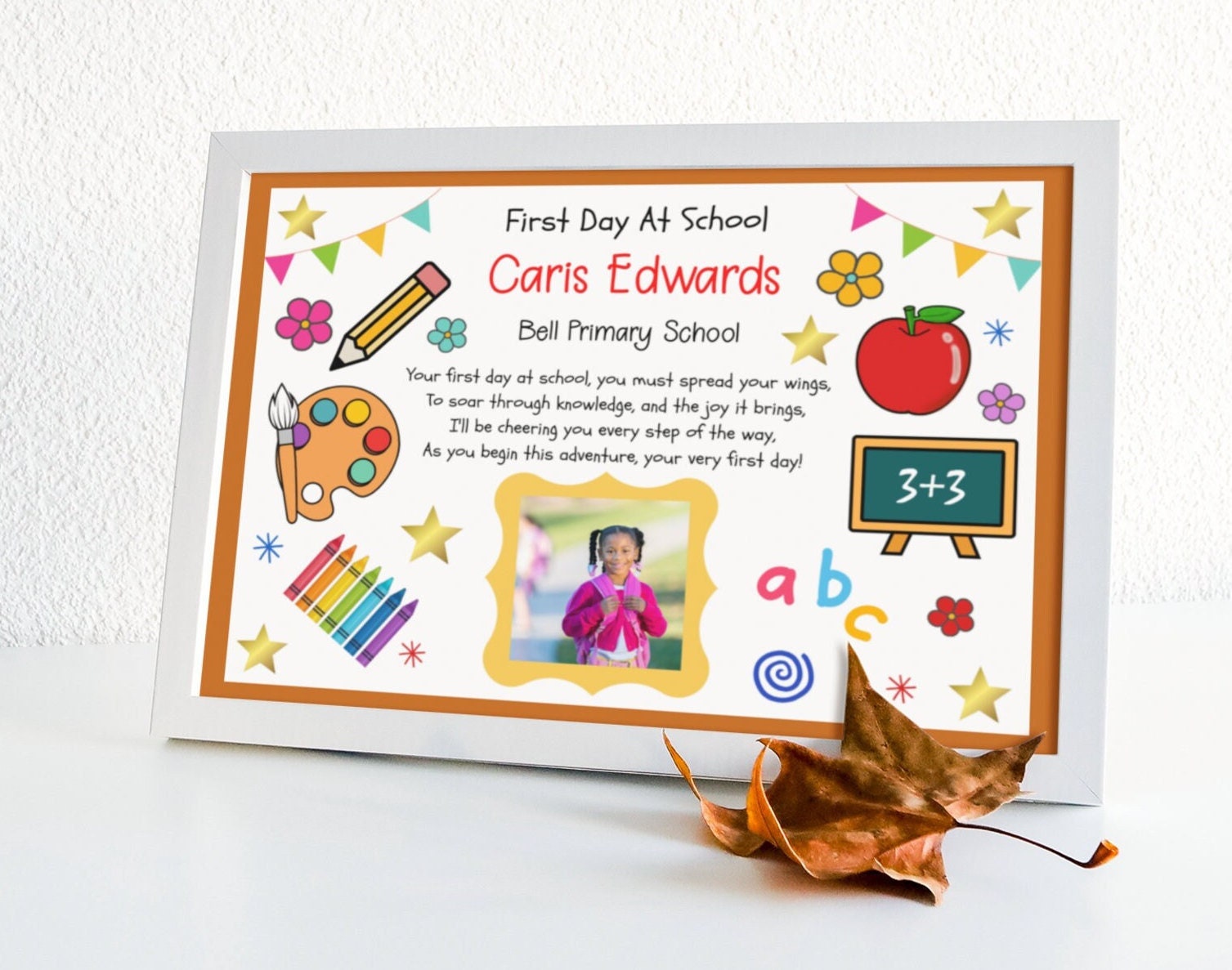 My First Day at School Gift Printable Editable, Kindergarten Present ...