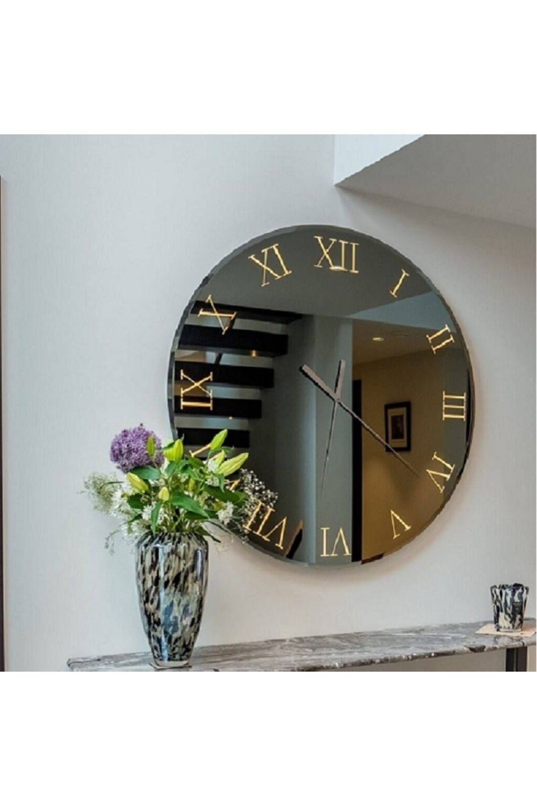 Real Mirror Decorative Wall Clock 50 Cm - Etsy